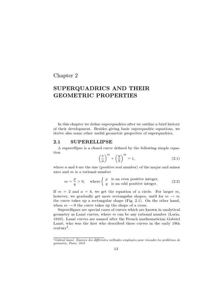 Superquadrics and Their Geometric Properties | PDF | Euclidean Vector | Equations