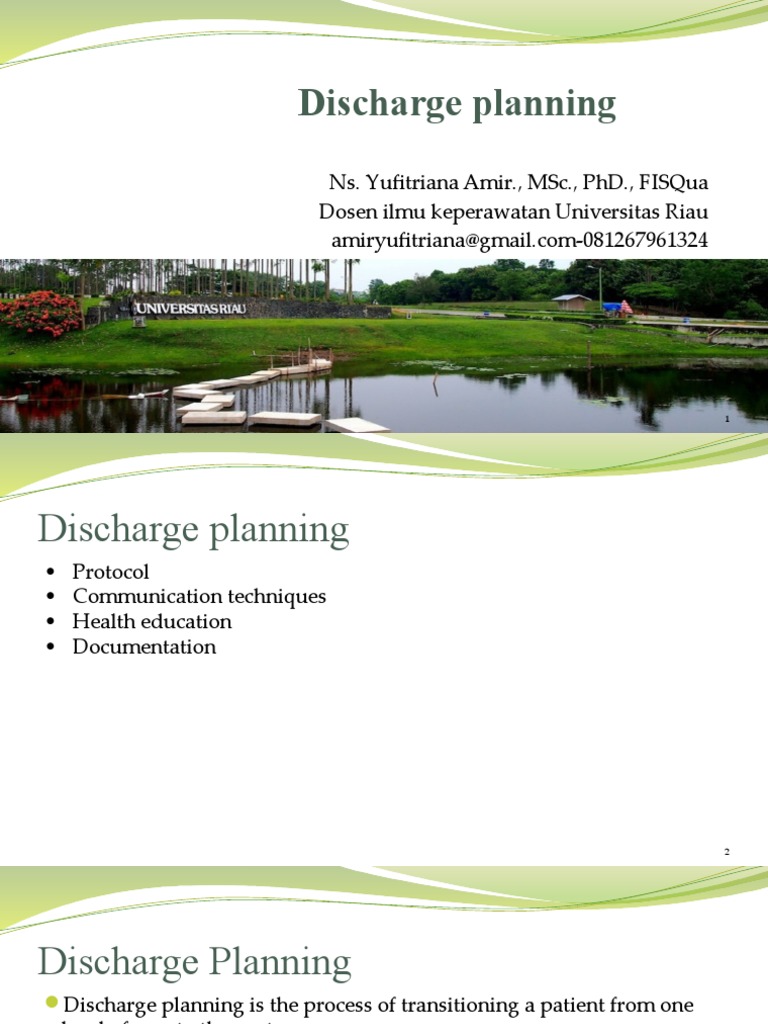 Discharge Planning: Ns. Yufitriana Amir., MSC., PHD., Fisqua Dosen Ilmu ...