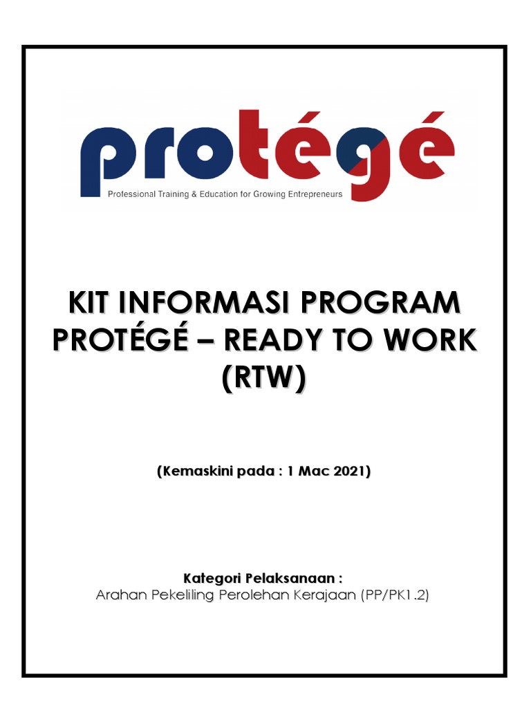 Kit Informasi Program PROTEGE - RTW (PK1.2) | PDF