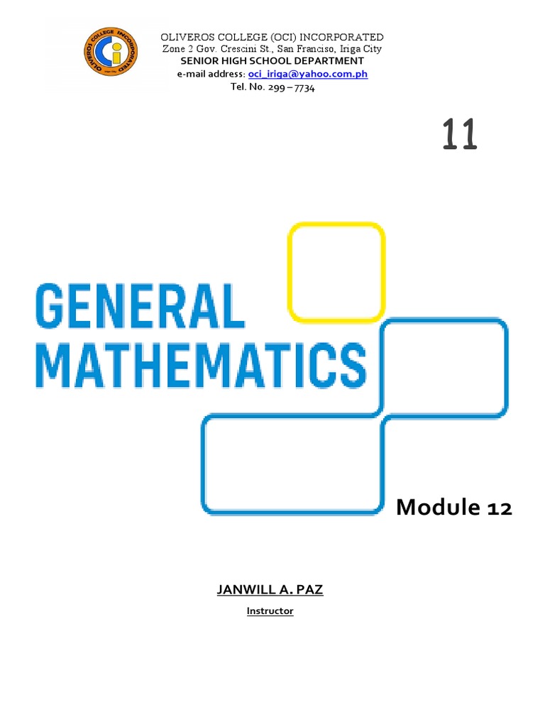 Module in Mathematics 12 | Download Free PDF | Present Value | Interest