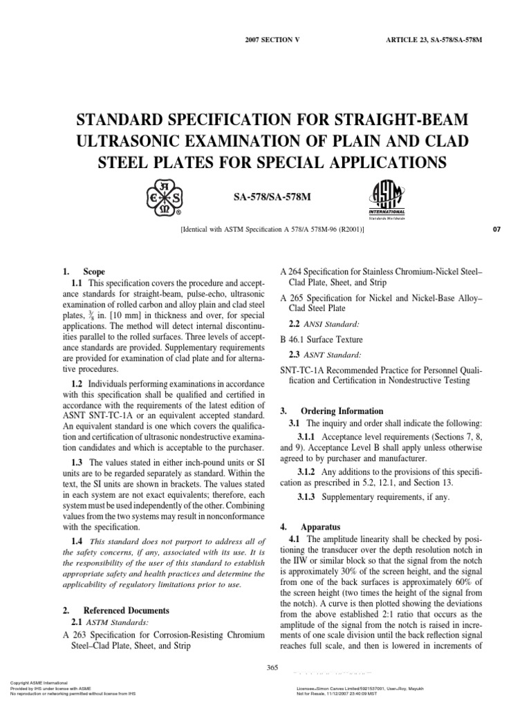 Standard Specification For Straight-Beam Ultrasonic Examination of ...