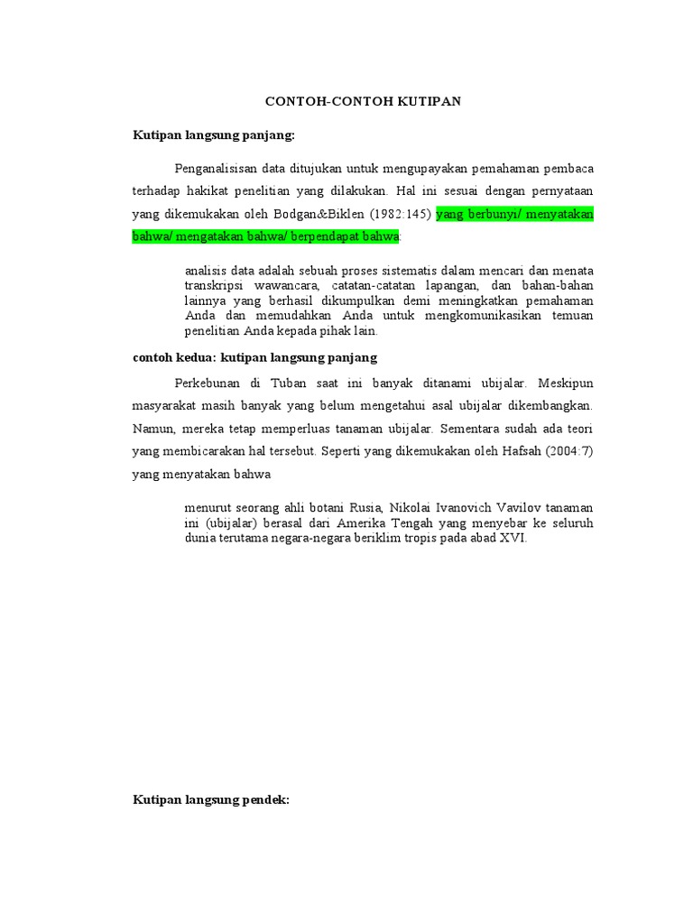 Contoh Kutipan | PDF