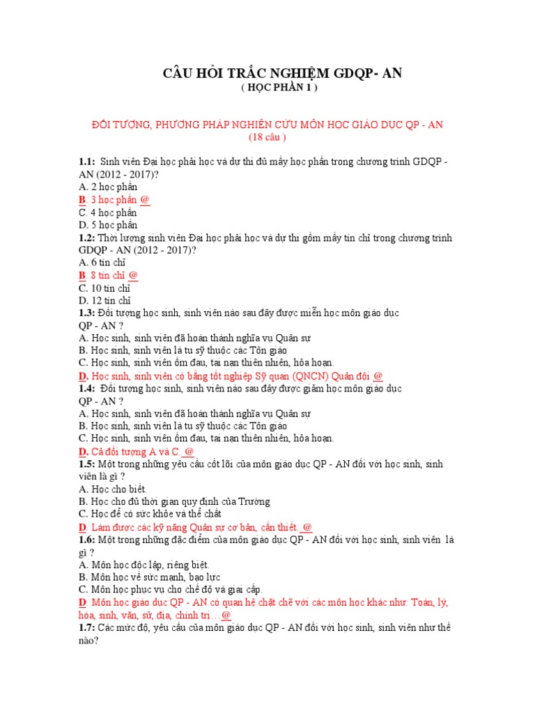 Full Trac Nghiem Qpan 2 | PDF