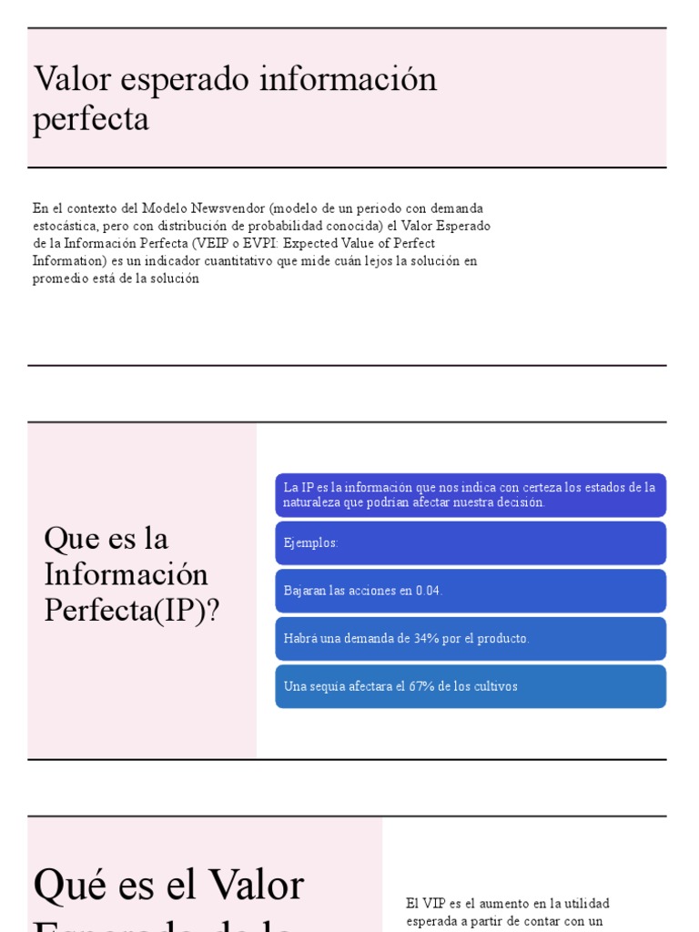 Valor Esperado Información Perfecta | PDF | Información | Teoría de juego