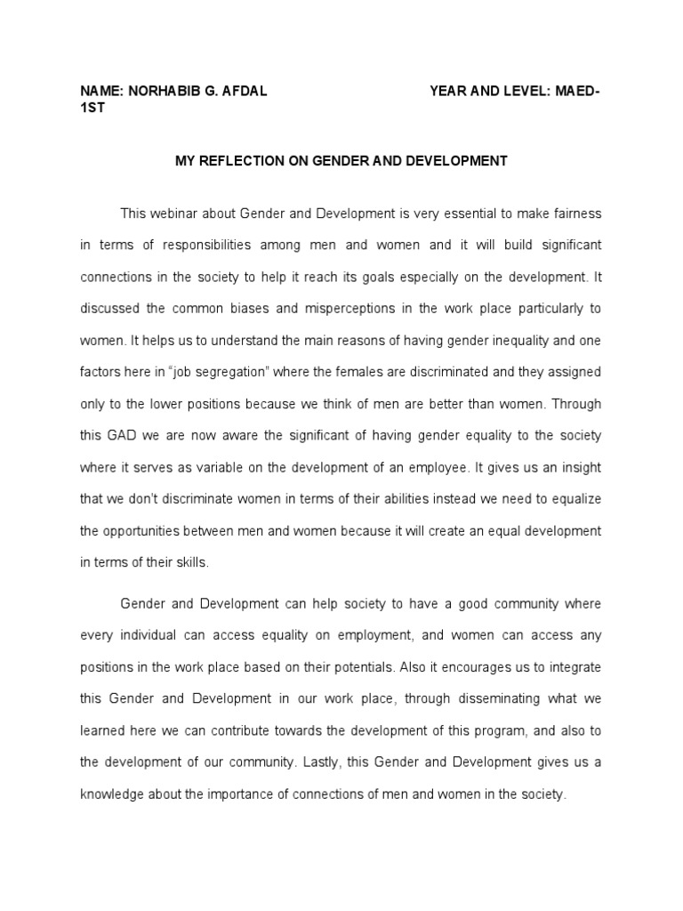 Reflection Paper On GAD | PDF