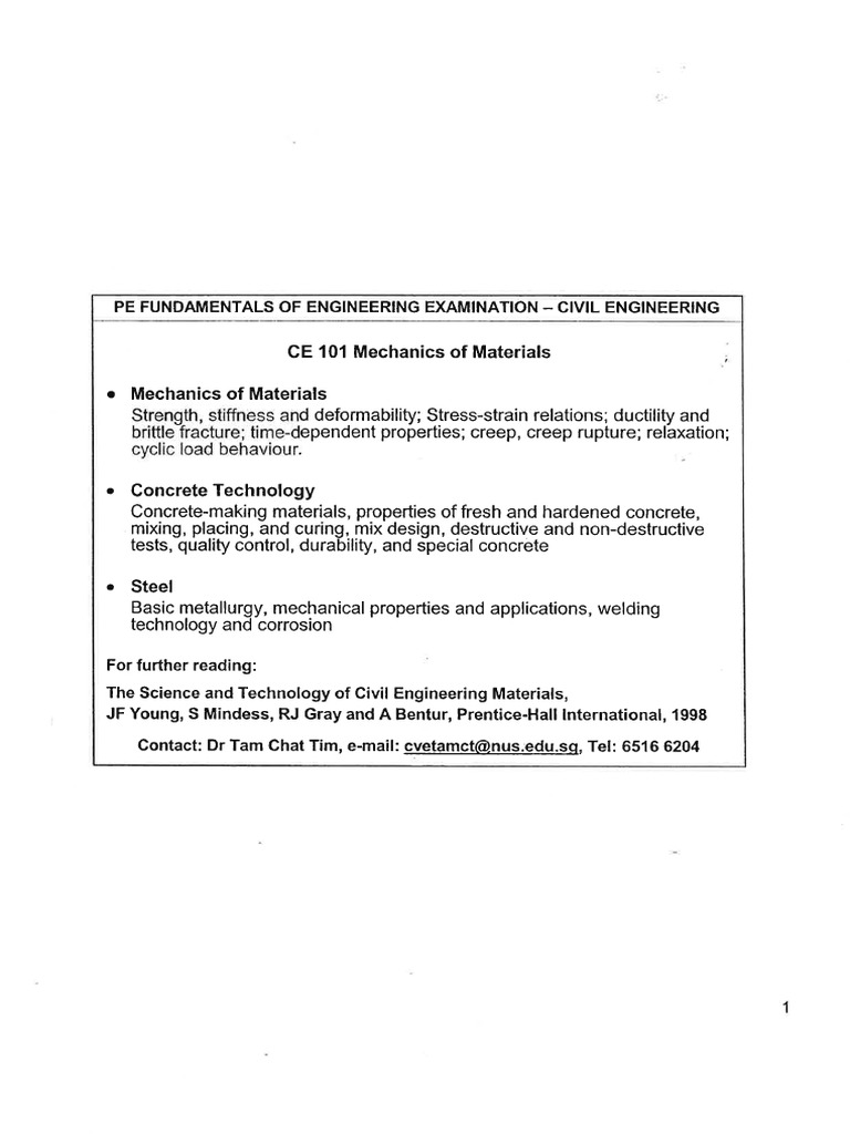 CE 101 Mechanics of Materials | PDF