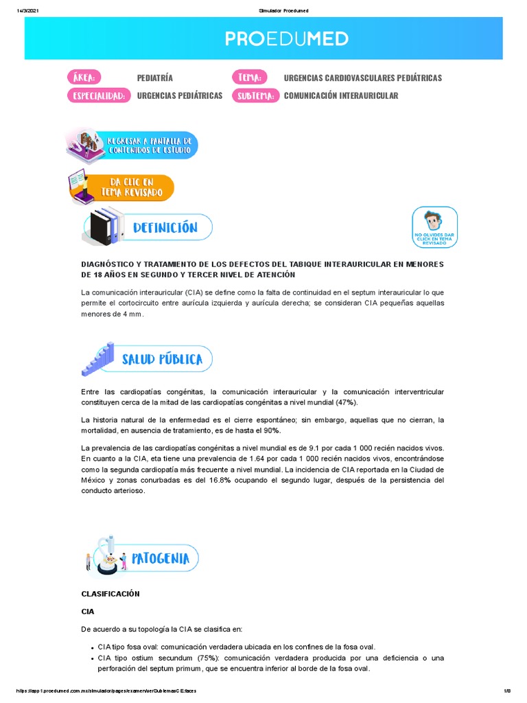 Defectos Del Tabique Interauricular en Menores 18 2 y 3 Niv ...