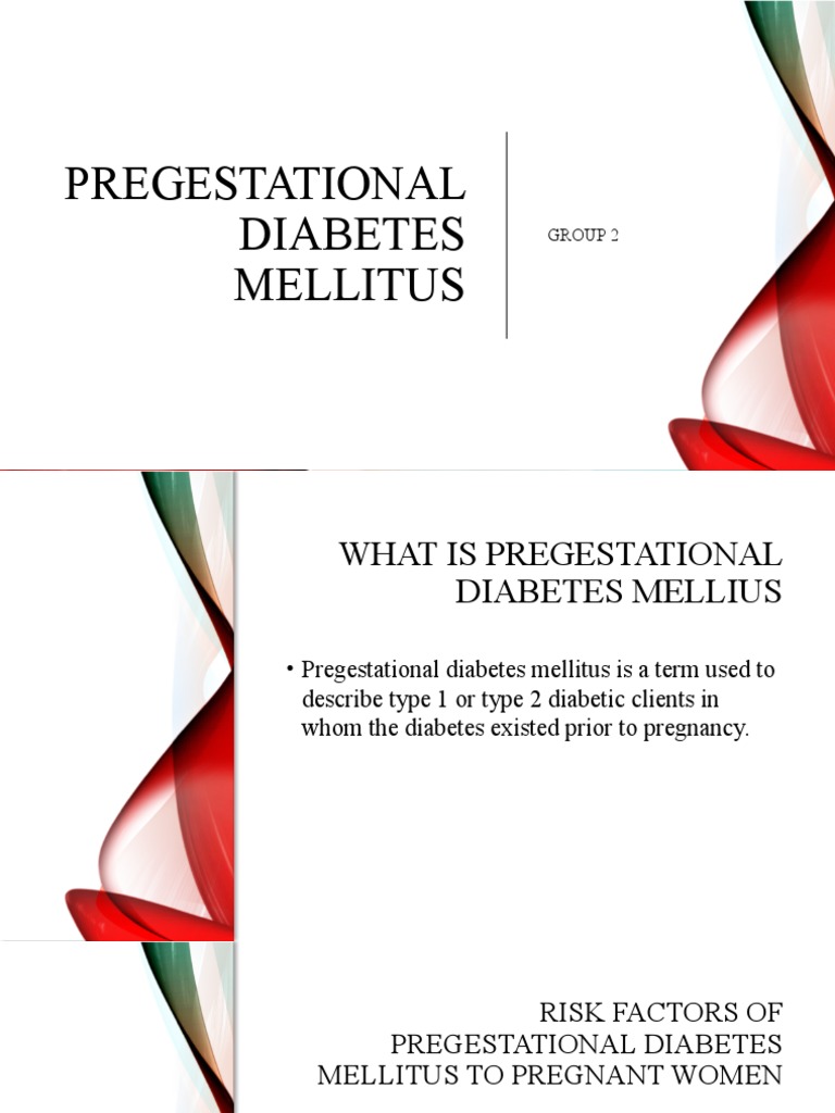Pregestational Diabetes Mellitus: Group 2 | PDF | Diabetes ...