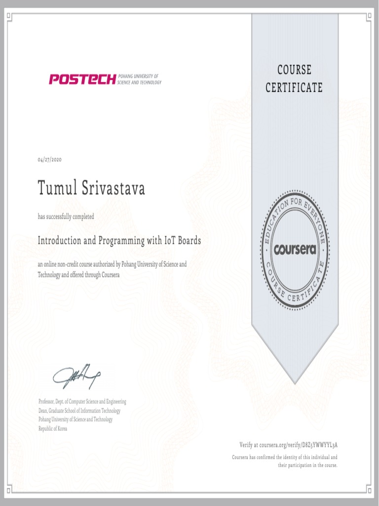 IoT Certificate Tumul (16EC002) | PDF | Information Technology | Science