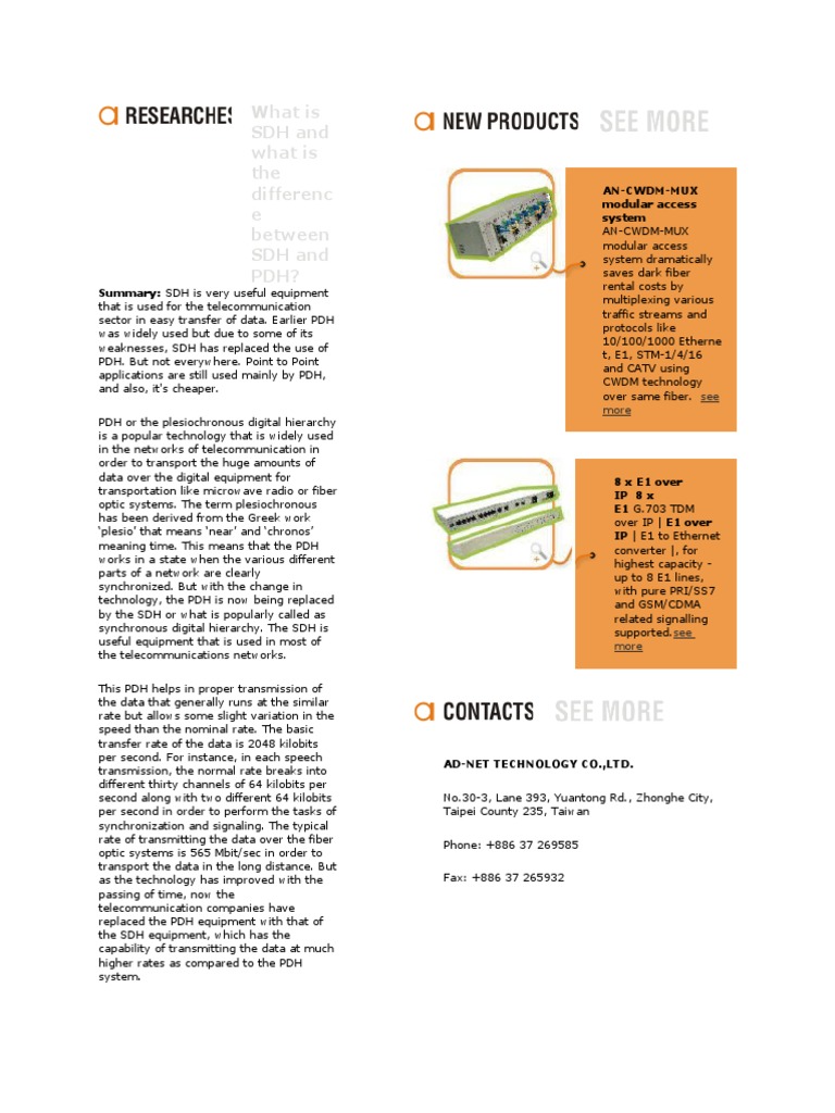 SDH Vs PDH Document | PDF | Telecommunication | Communication