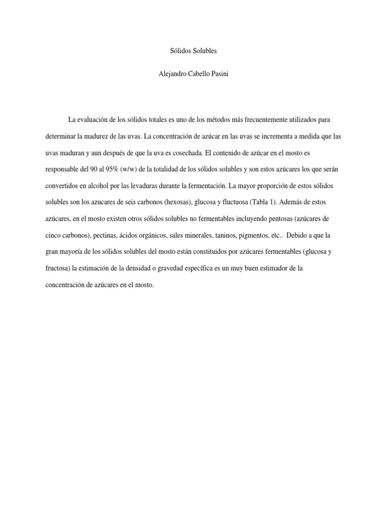 Practica de Solidos Solubles Totales (Azúcar) | PDF | Refracción ...