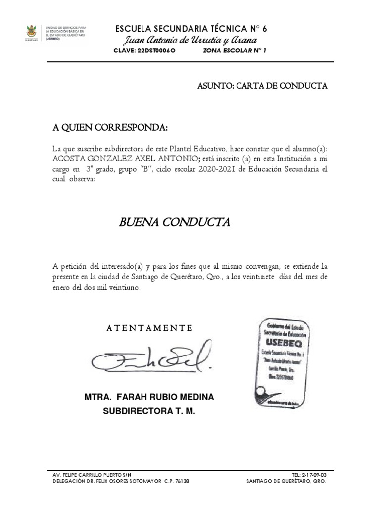 Descargar Carta De Buena Conducta – KIRC
