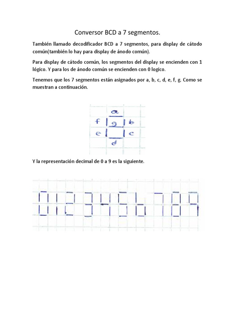 Conversor BCD A 7 Segmentos | PDF