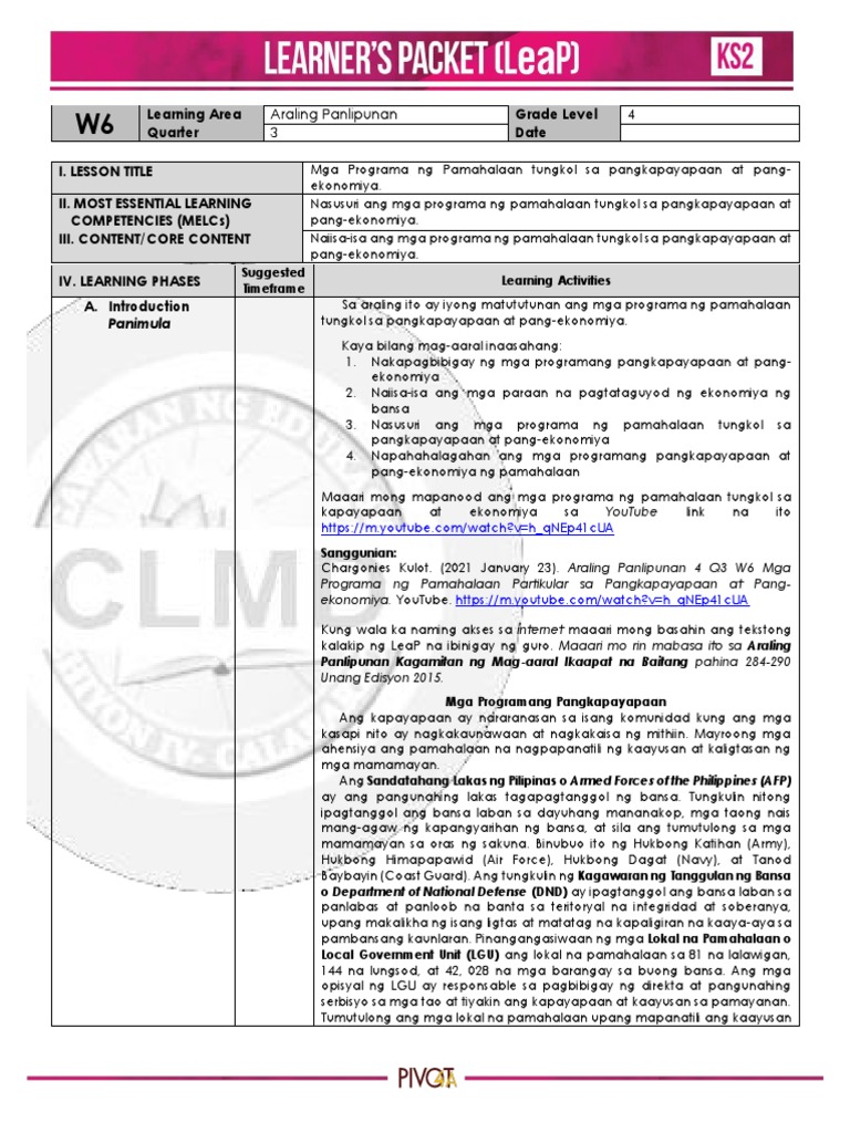 LeaP AP G4 Week6 Q3 | PDF