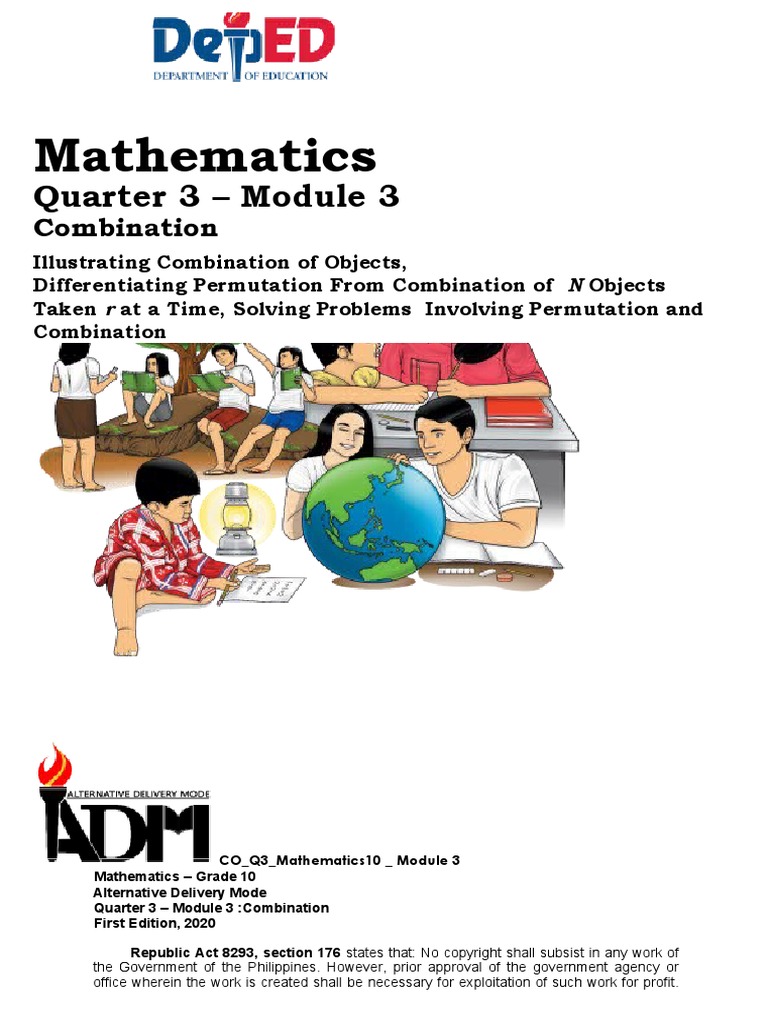 Mathematics: Quarter 3 - Module 3 | PDF | Permutation | Learning
