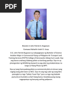 EXAMPLE OF Bionote | PDF