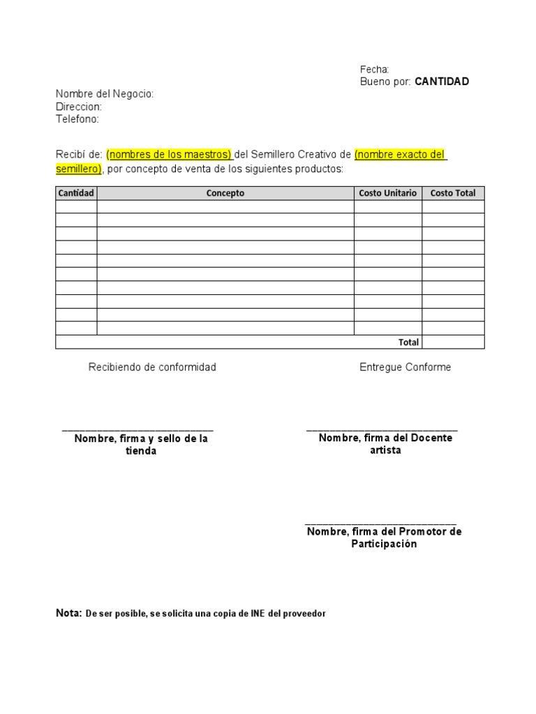 Formato de Recibo de Compra 2 | PDF