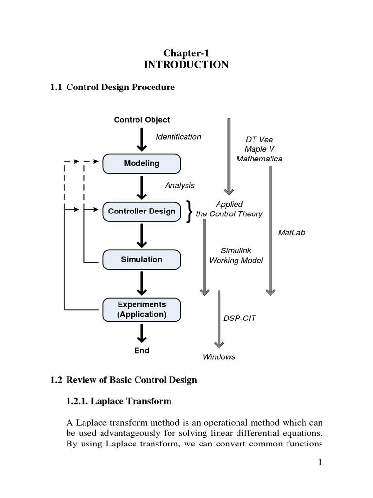 Chapter-1: 1.1 Control Design Procedure | Download Free PDF | Matrix ...