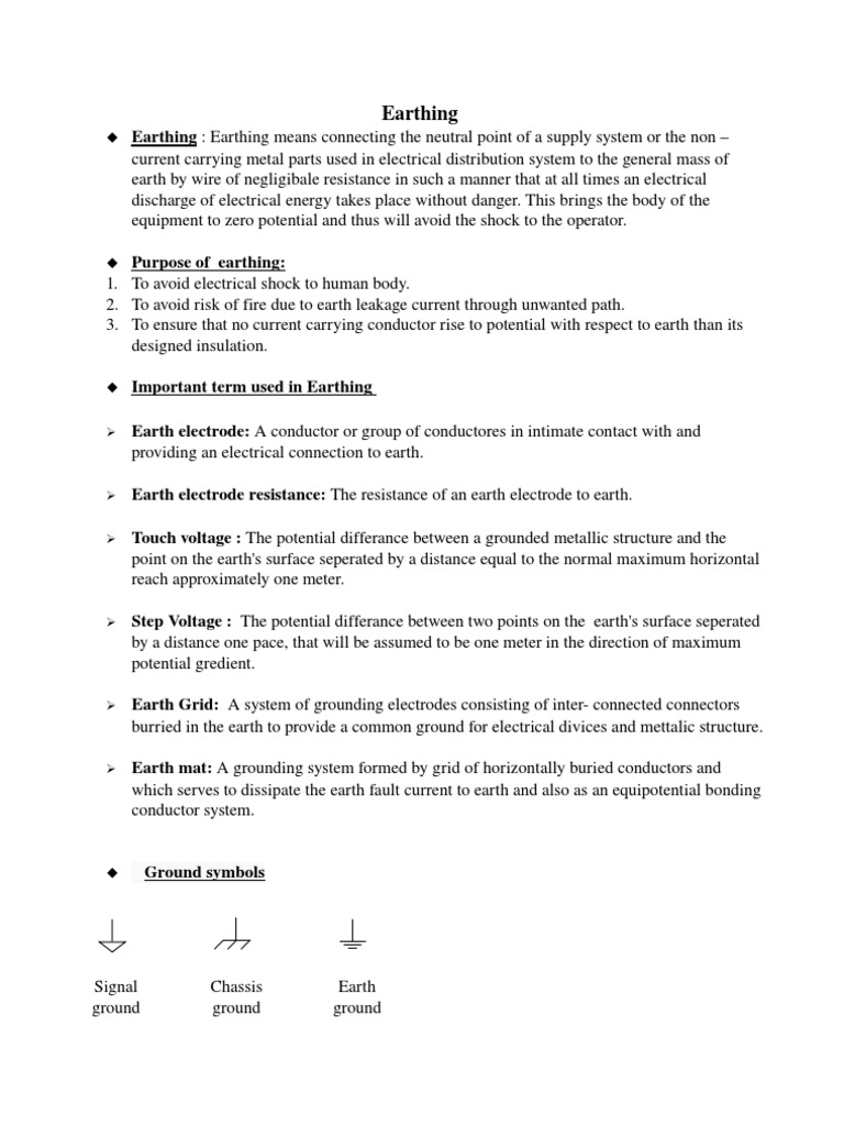 Earthing Notes | Download Free PDF | Soil | Power (Physics)