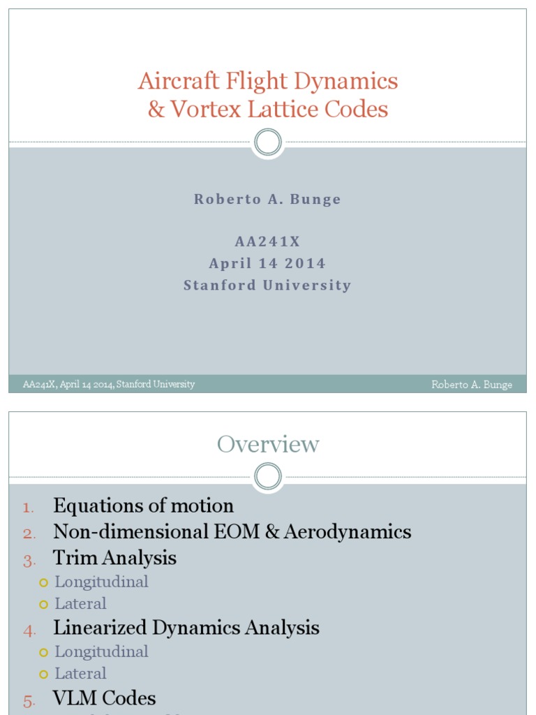 Aircraft Flight Dynamics & VLM Codes | PDF | Flight Dynamics (Fixed ...