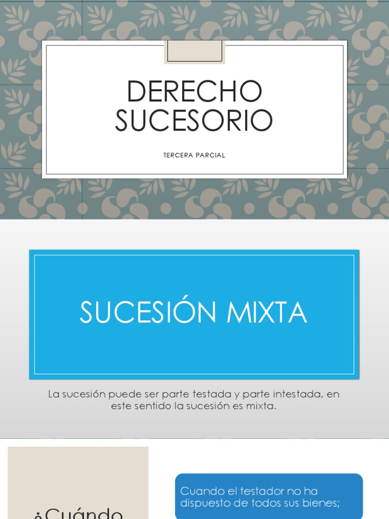 Sucesiones Mixtas: Conceptos Clave | PDF | Voluntad y testamento ...