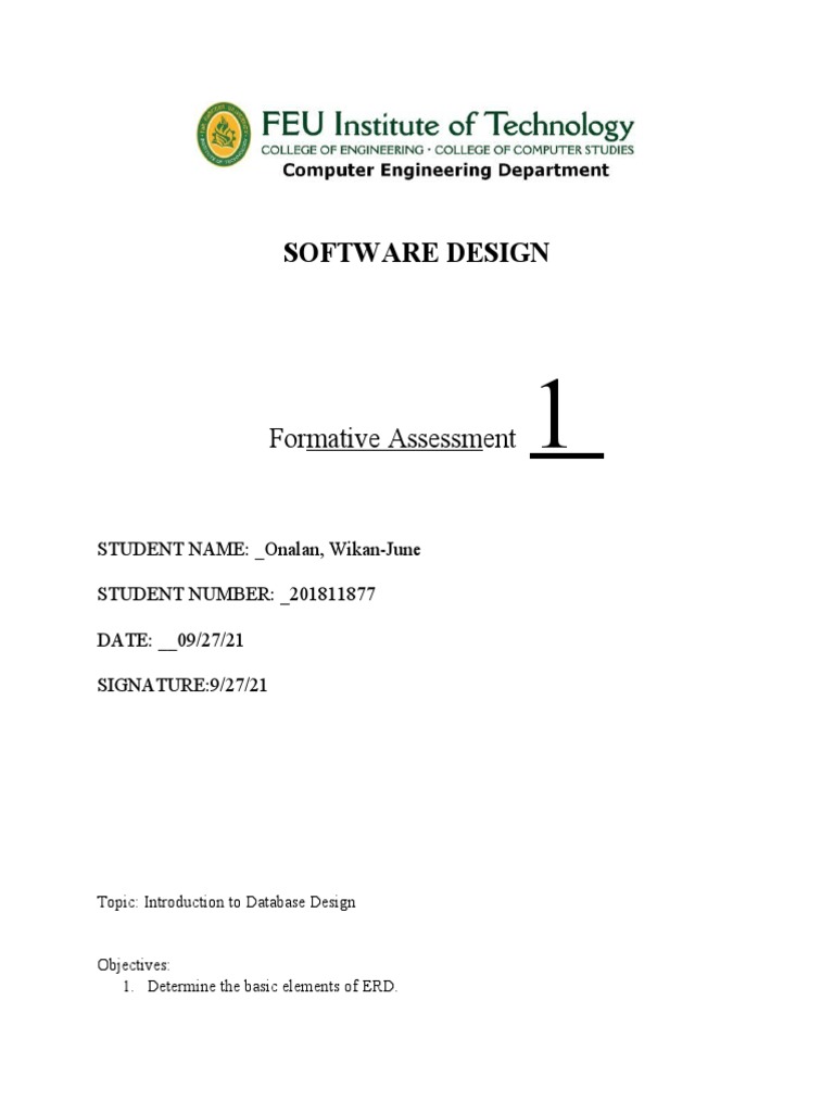 (FA1FORMATIVE) Introduction To Database Design | Download Free PDF ...
