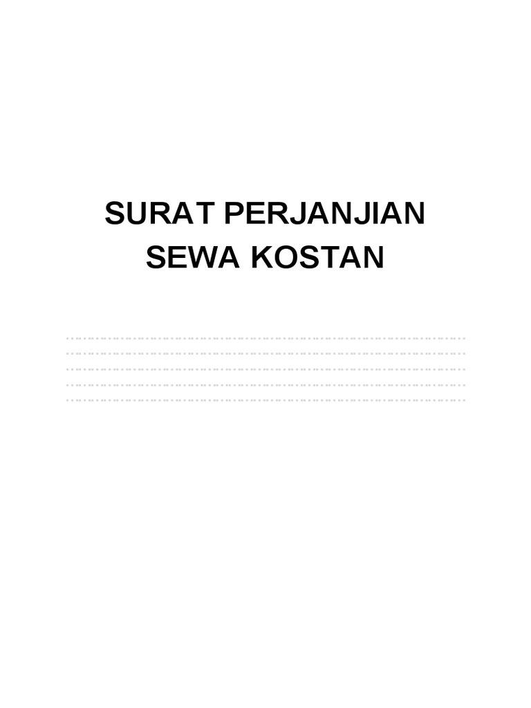 Surat Perjanjian Sewa Kostan | PDF