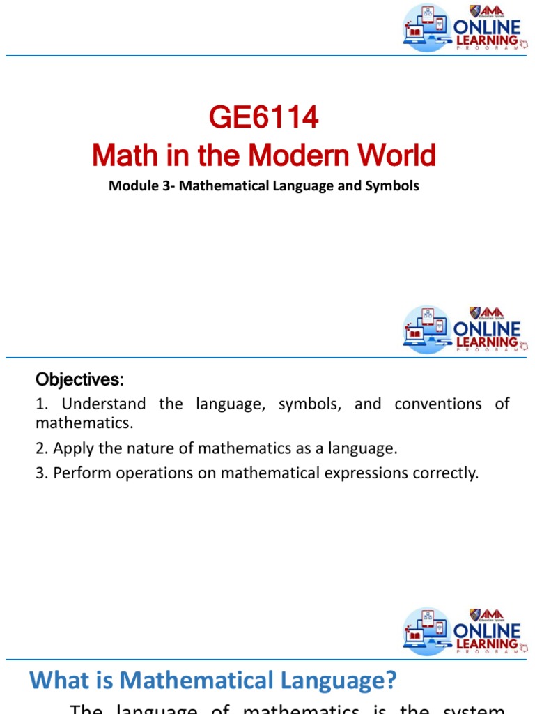 Mathematical Language and Symbols Explained | PDF | Set (Mathematics ...