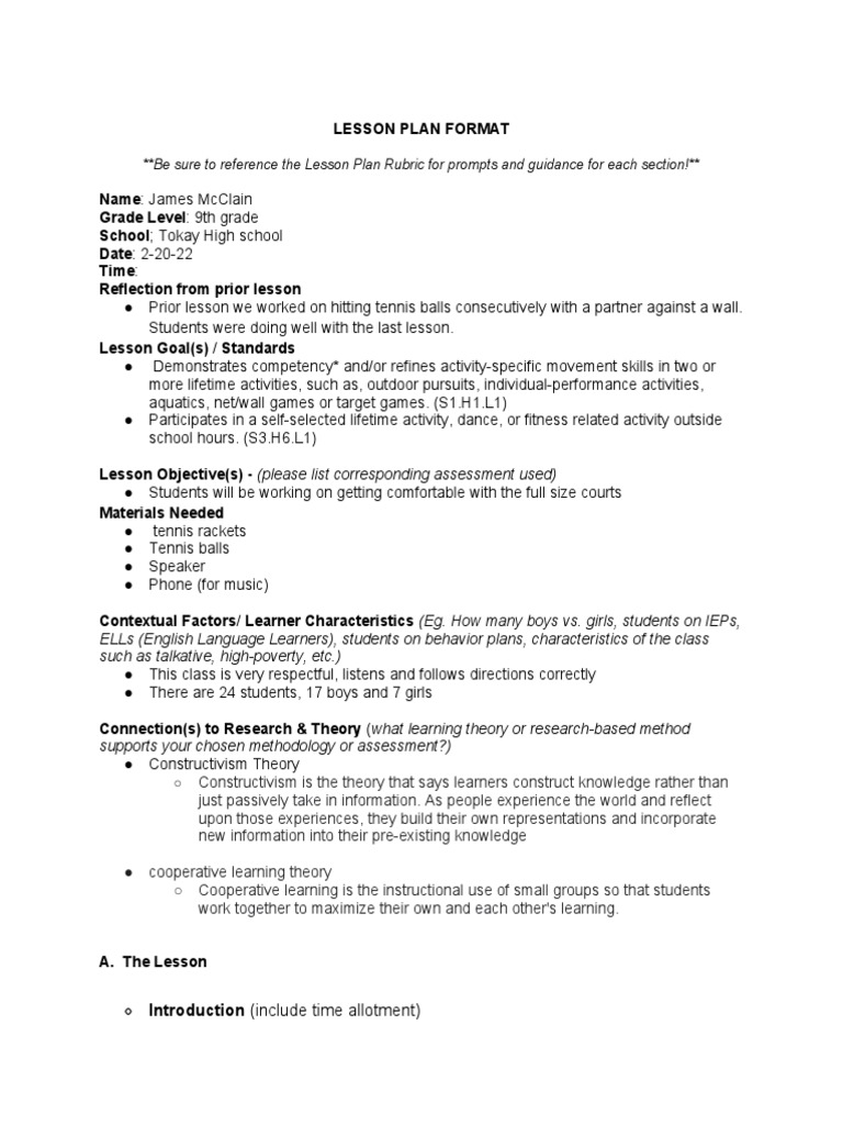 Lesson Plan 2 | PDF | Constructivism (Philosophy Of Education ...