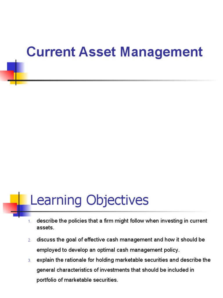 Current Asset Management | PDF | Inventory | Cheque