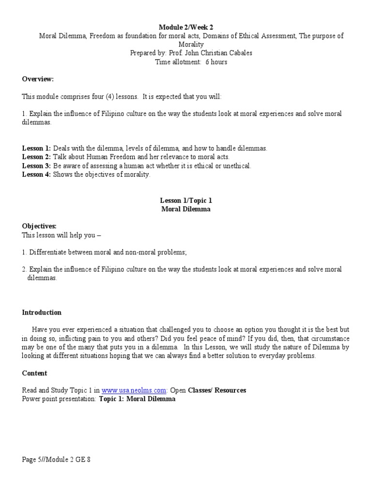 Navigating Moral Complexity: A Module on Ethical Decision-Making | PDF ...