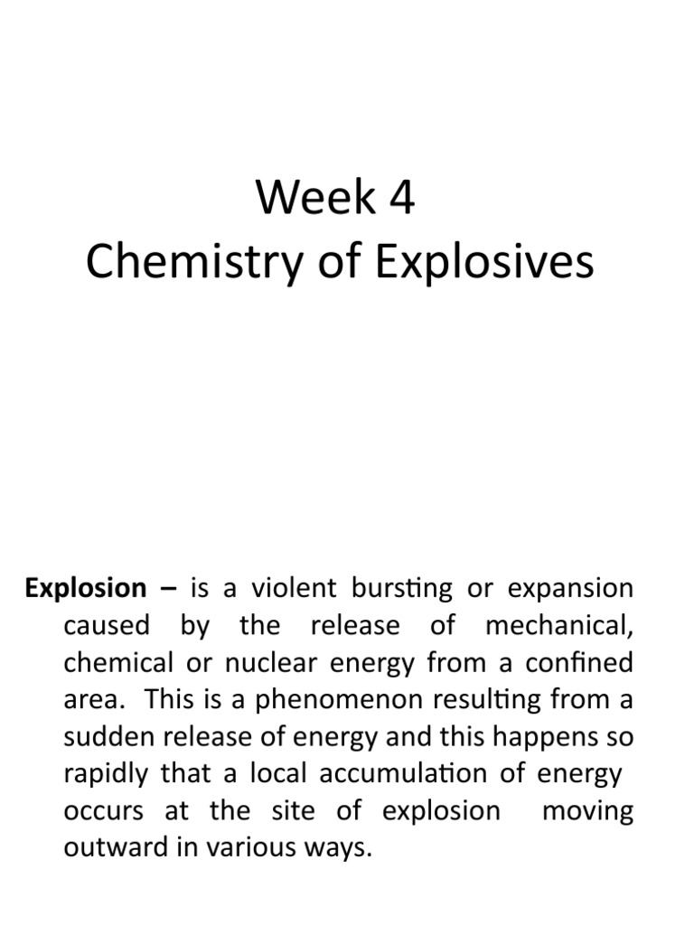 Chemistry of Explosives Explained | PDF | Explosion | Ballistics