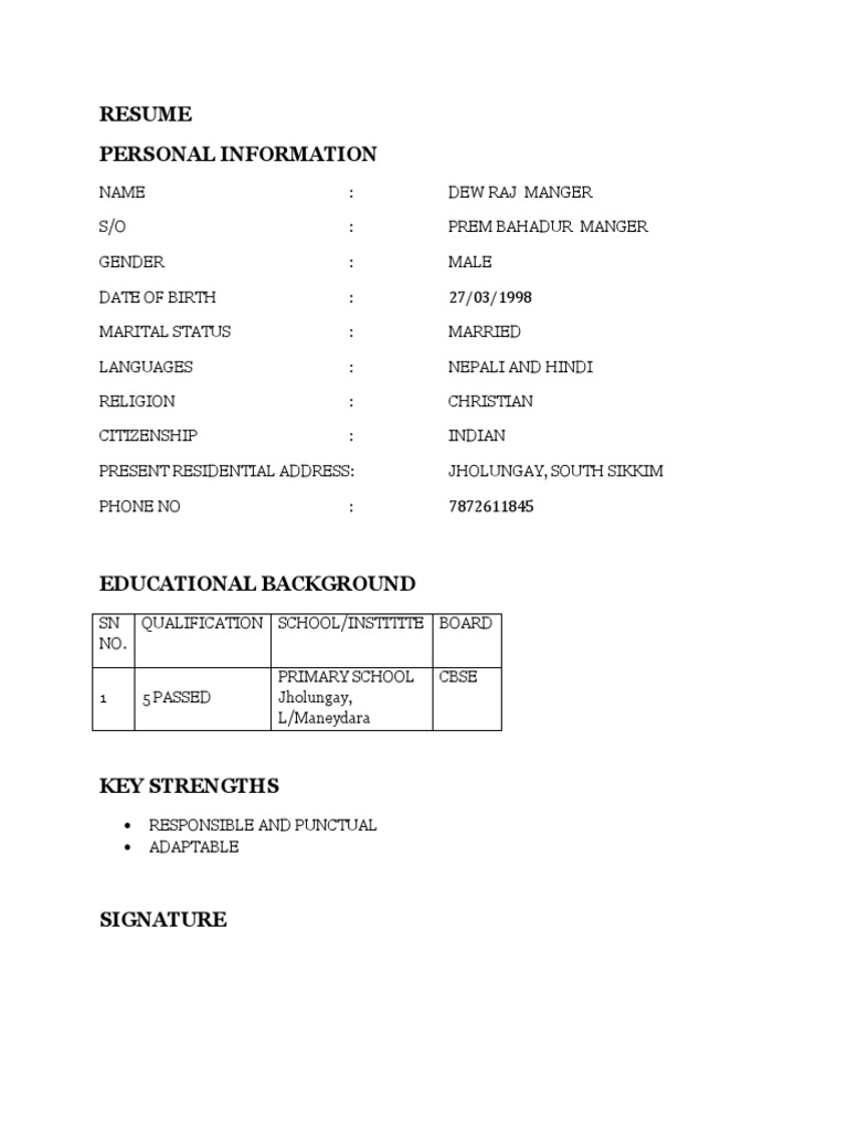 Resume Dew Raj Da | PDF