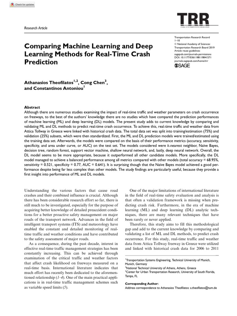 Comparing Machine Learning and Deep Learning Methods For Real-Time Crash Prediction | Download ...