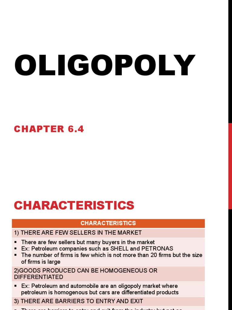 Oligopoly Market Characteristics | PDF | Oligopoly | Profit (Economics)