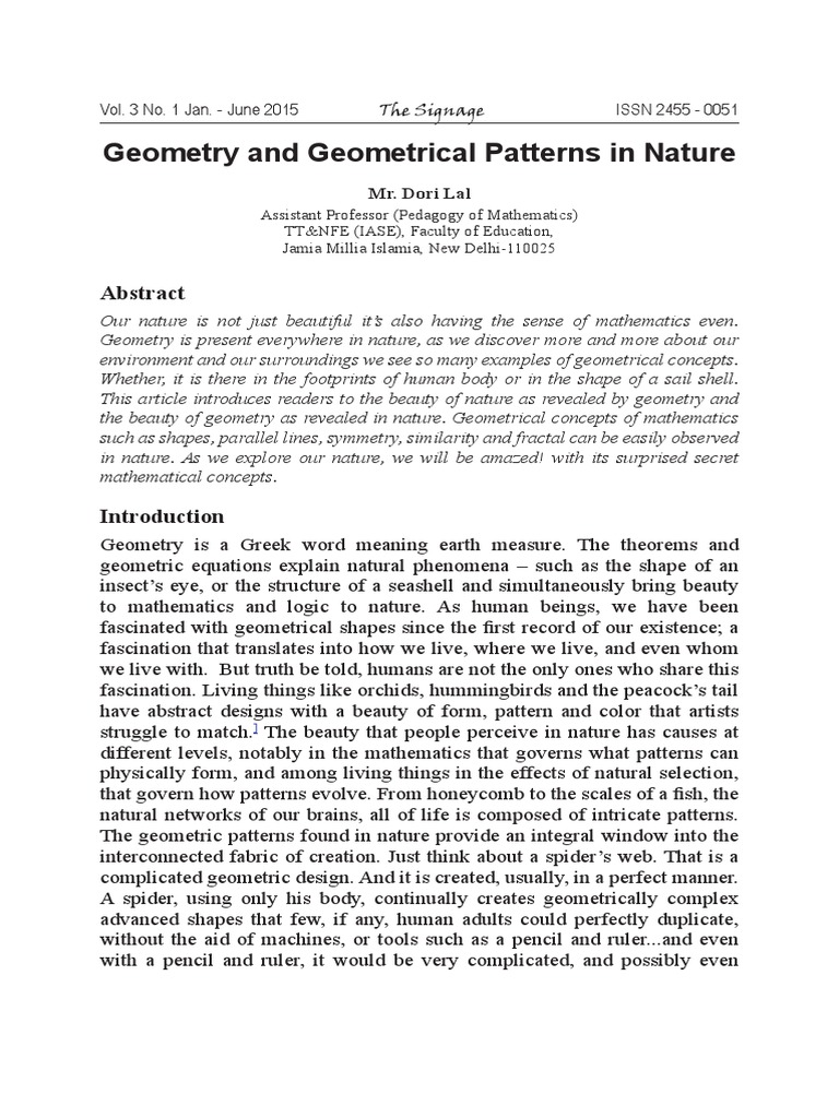 Geometry and Patterns in Nature | PDF | Pattern | Shape