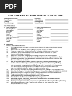 Fire Pump Checklist | PDF | Pump | Diesel Engine
