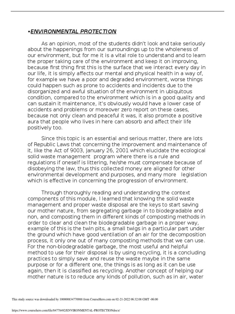 Environmental Protection | PDF | Waste Management | Biodegradation