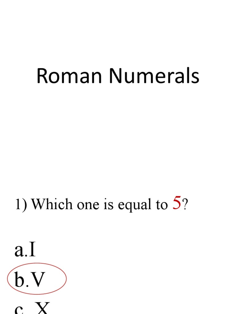 3rd - Roman Numerals Quiz | PDF