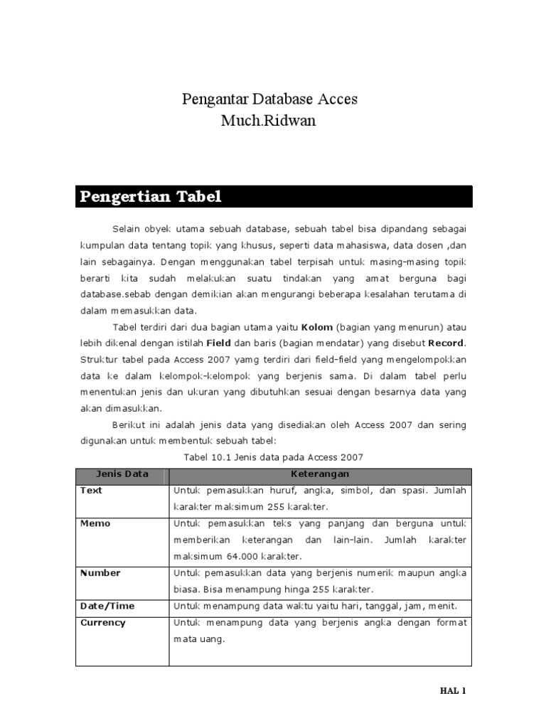 Struktur dan Desain Tabel Database | PDF