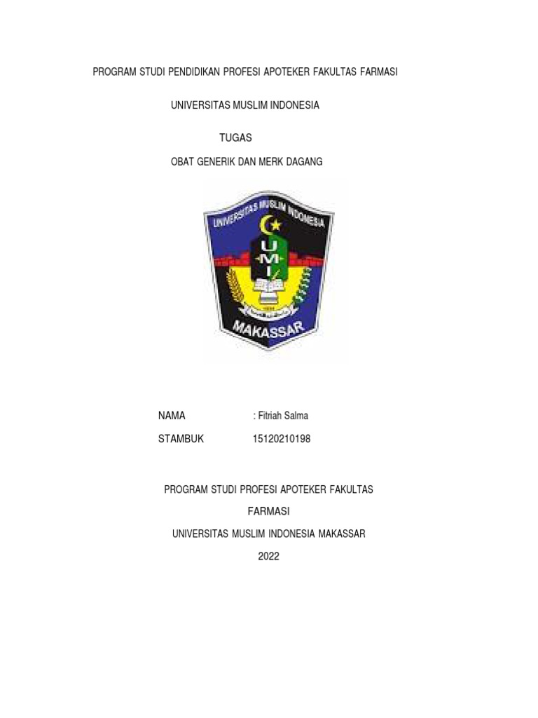 Obat Generik dan Merk Dagang | PDF