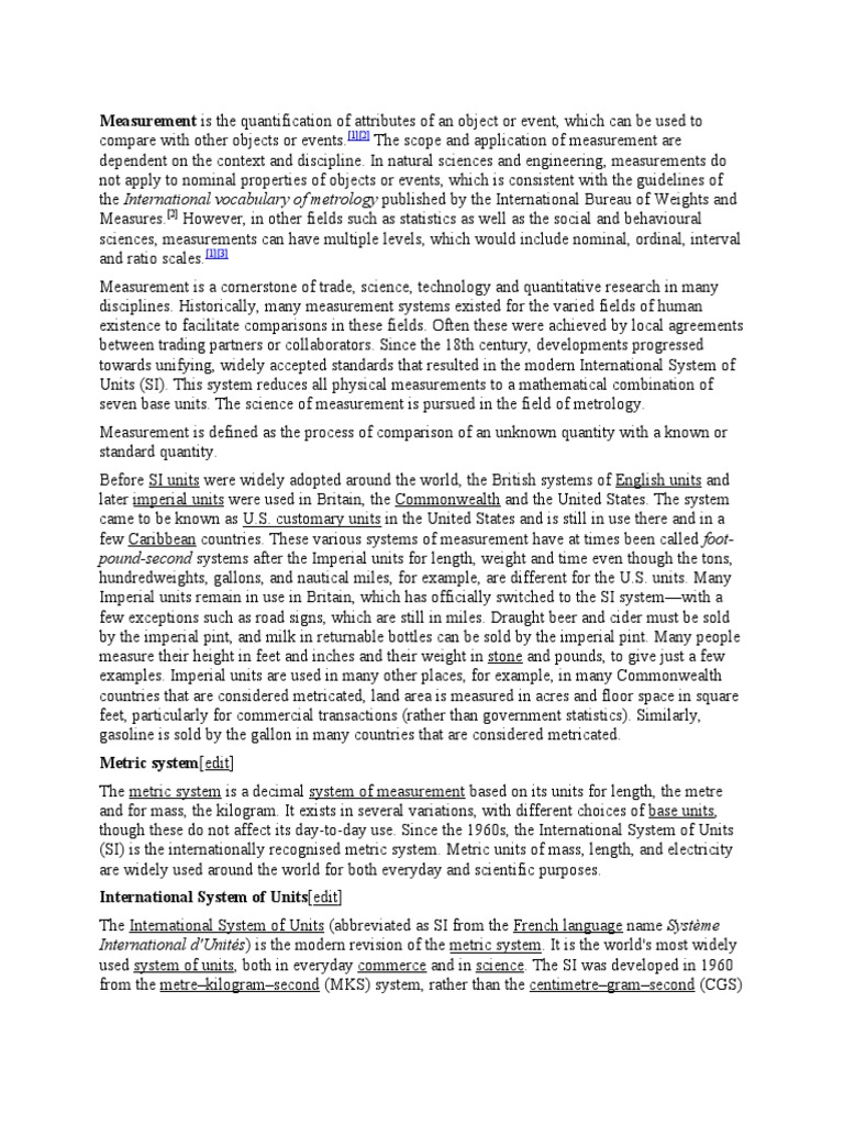 A Comprehensive Overview of Measurement Systems Throughout History and ...