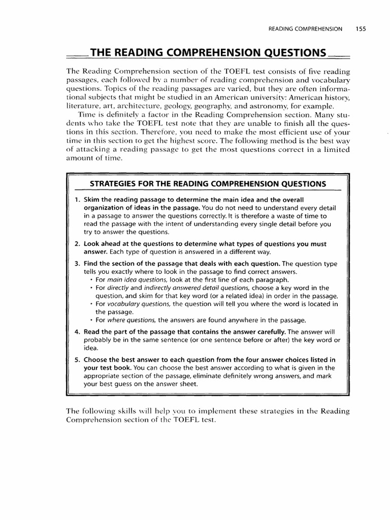 The Reading Comprehension: in in of | PDF | Reading Comprehension