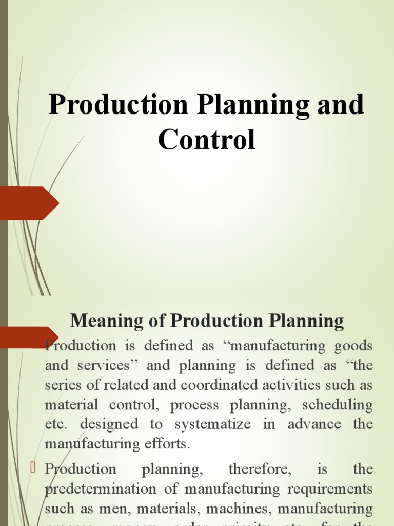 Production Planning and Control | PDF