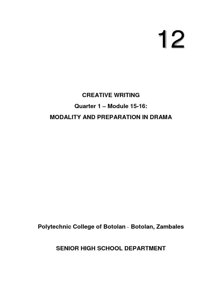 Q2 MODULE 15 & 16 Creative Writing | PDF | Actor | Cognition