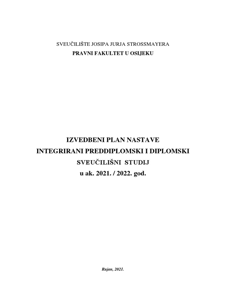 Izvedbeni Integrirani 2021 22 | PDF
