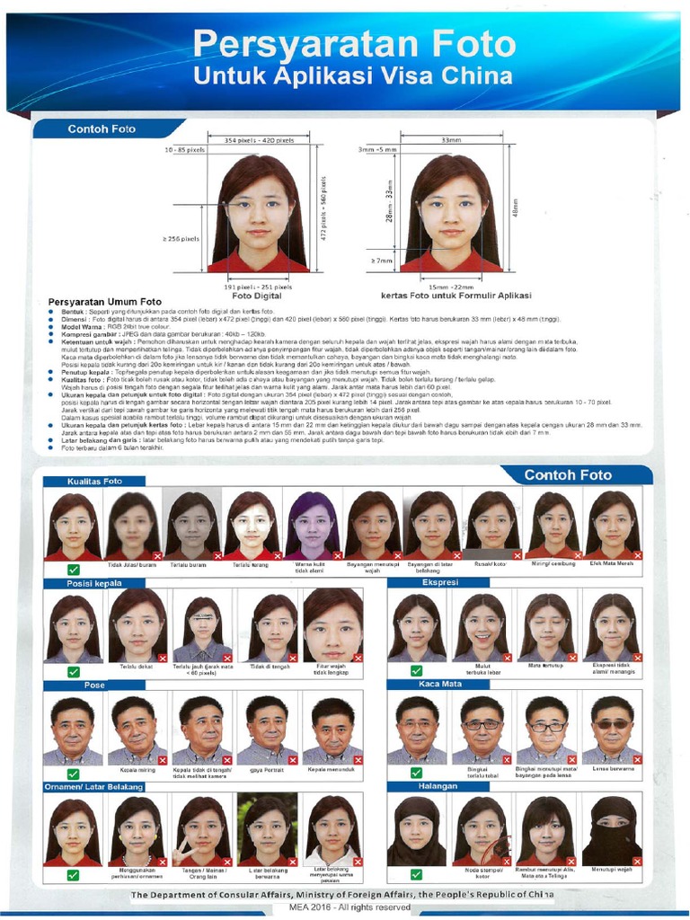 Persyaratan Foto Visa China | PDF