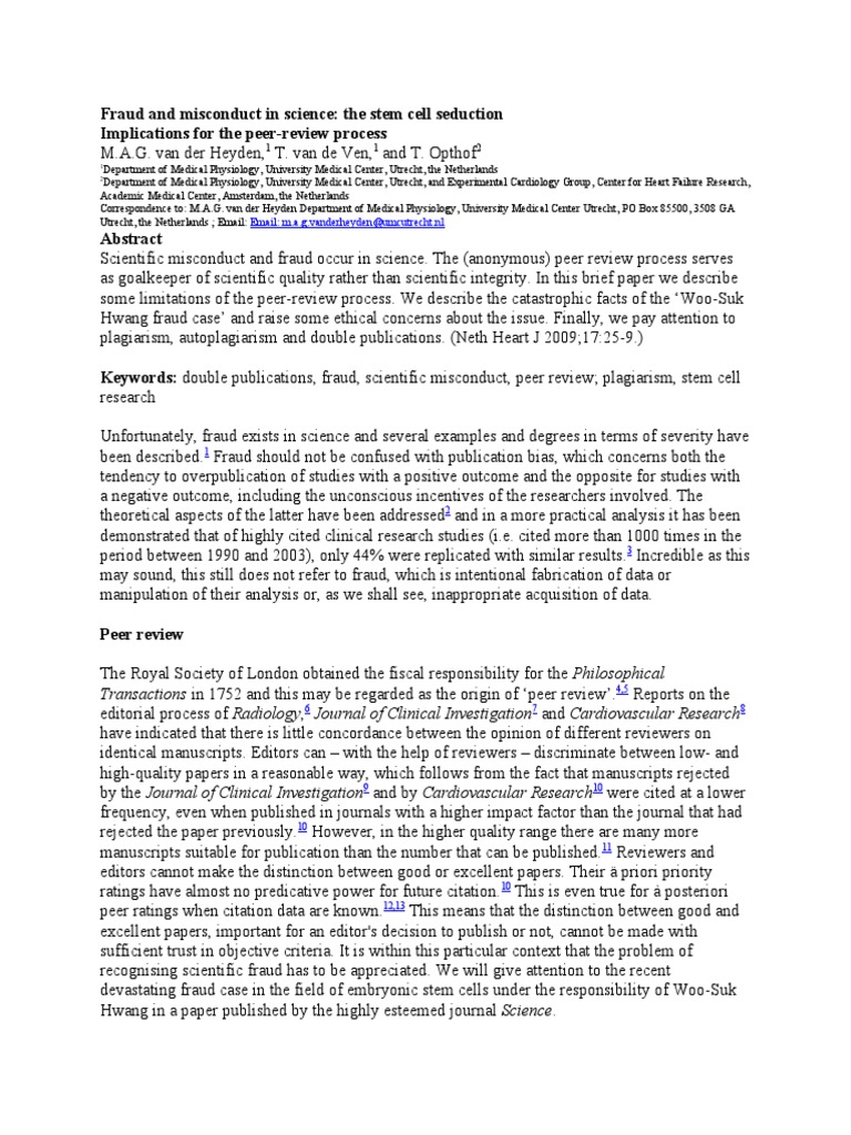 Fraud and Misconduct in Science | PDF | Reproduction | Life Sciences