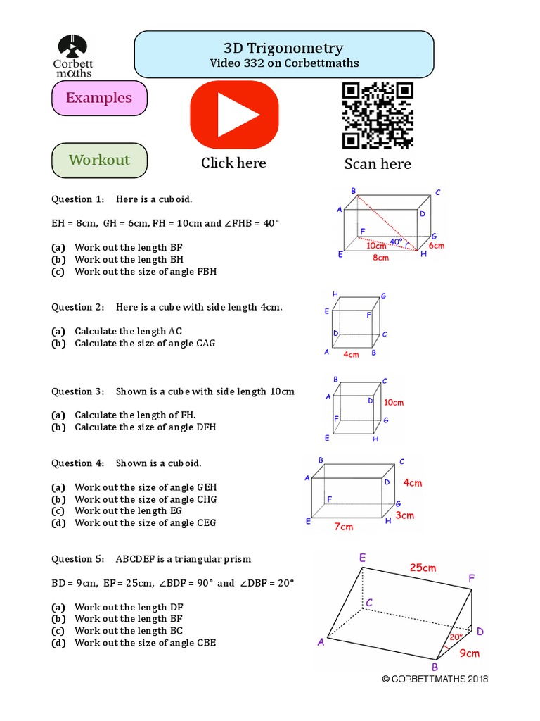 3d Trigonometry | PDF | Elementary Mathematics | Convex Geometry