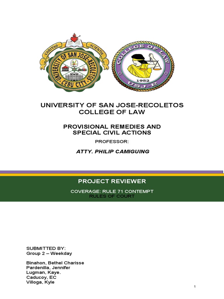 Group Reviewer CONTEMPT PROVREM Weekdend | PDF | Contempt Of Court | Justice